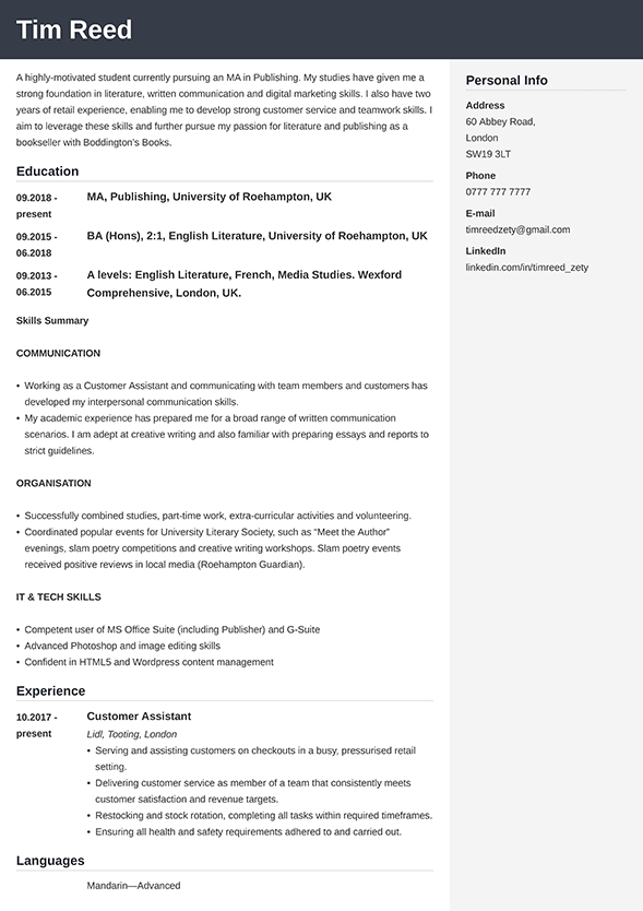 Free CV Examples for Any UK Job in 2025