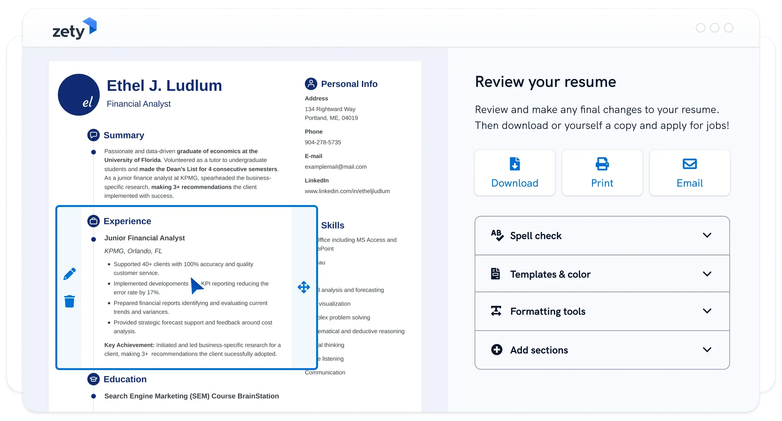 Zety Professional Resume Cover Letter Tools For Any Job