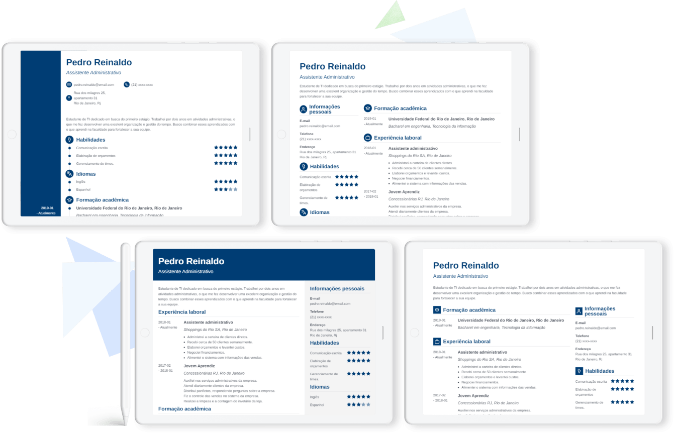 Modelo de currículo: templates de curriculum vitae prontos
