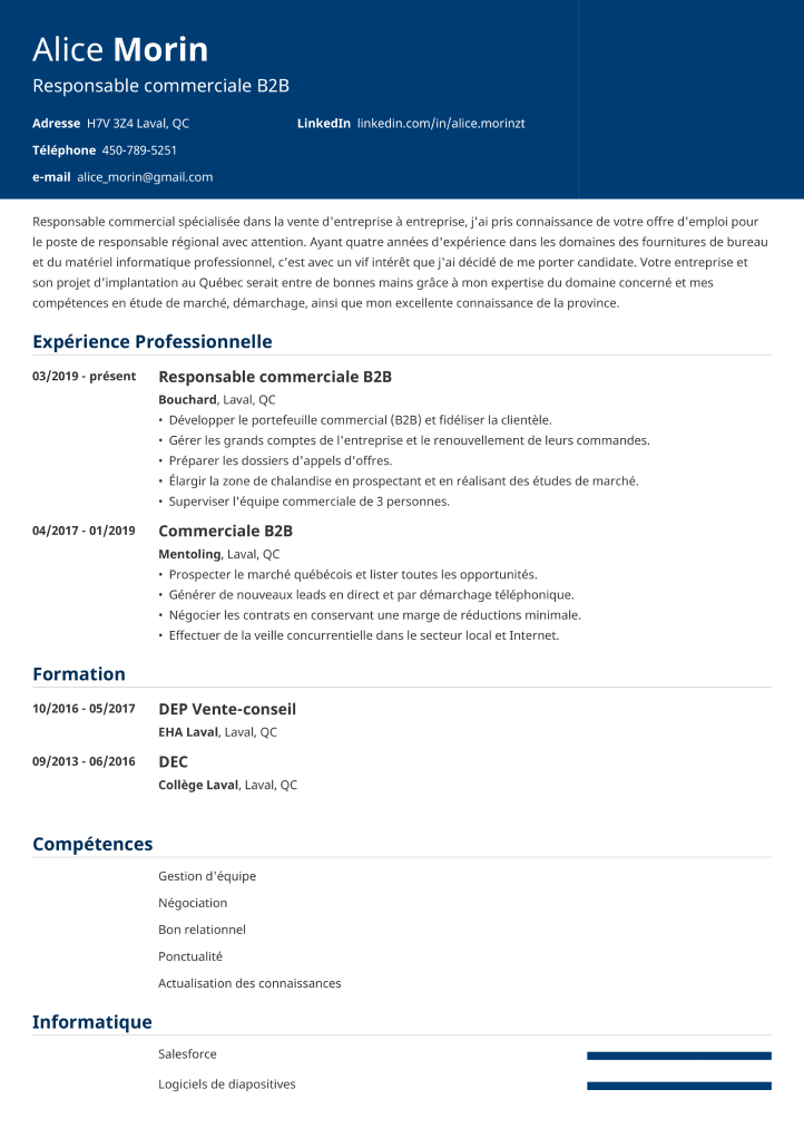 Modèle de CV : 28 exemples à télécharger (Québec 2026)