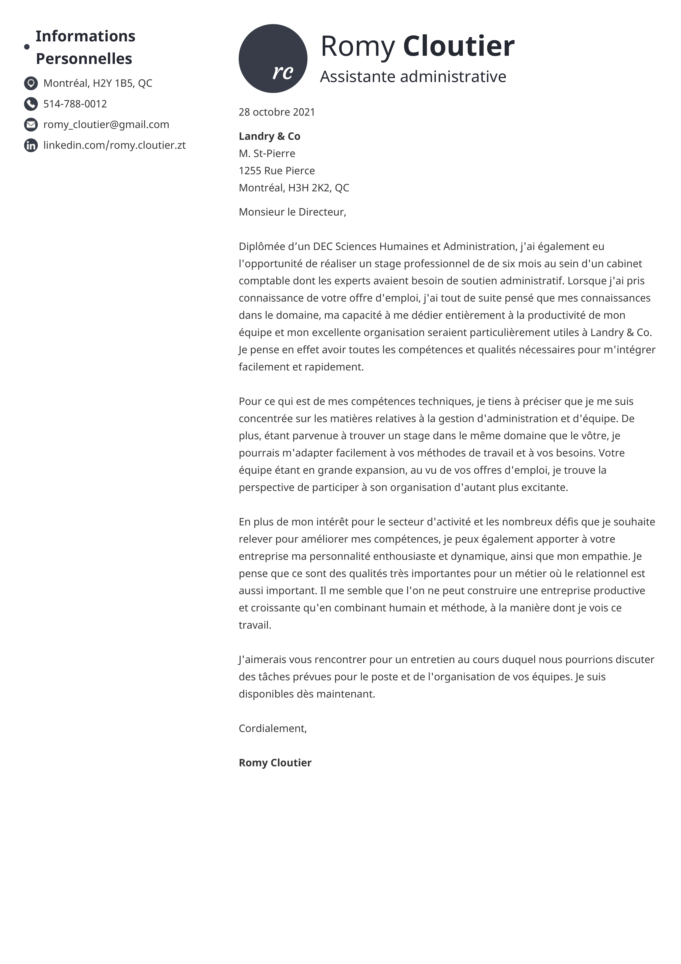 Lettre De Presentation Modele Lettre De Presentation Modele