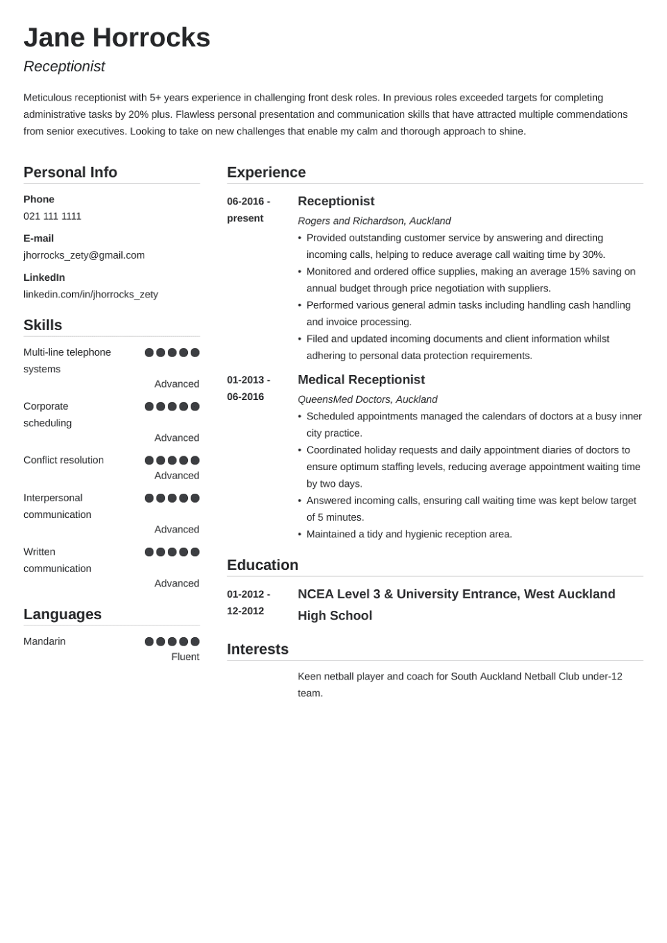 18 Professional CV Templates For NZ To Fill In Download