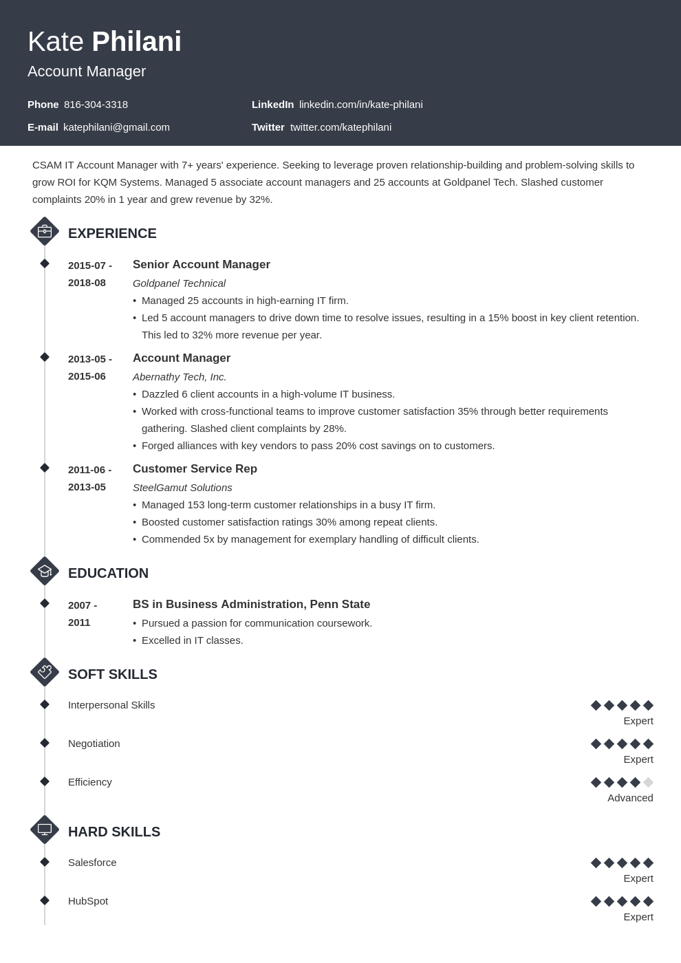 20 Account Manager Resume Examples Templates For 2023