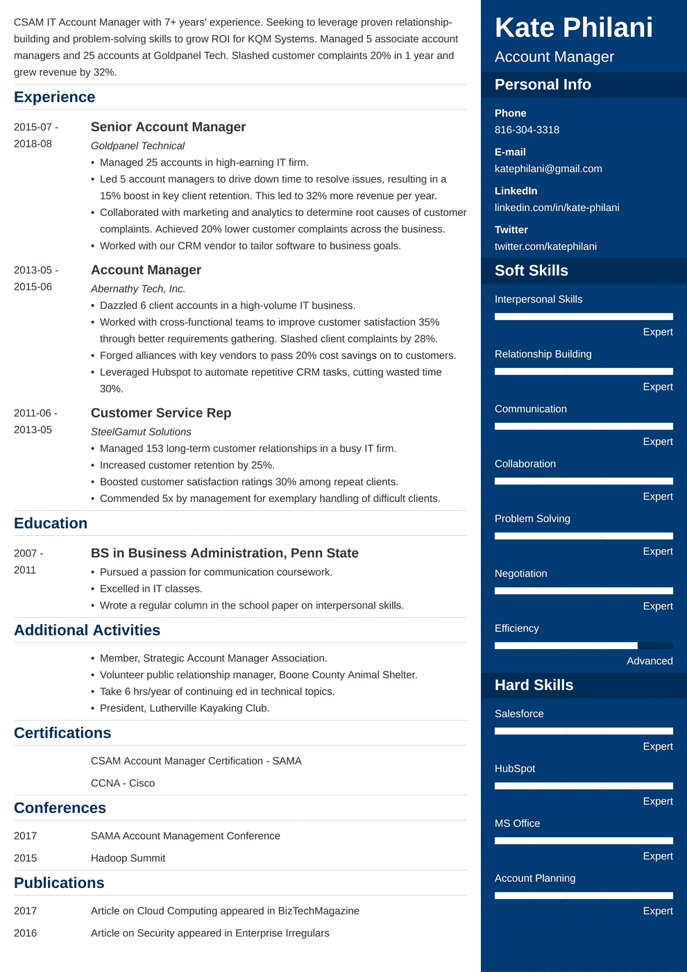 20 Account Manager Resume Examples Templates For 2023