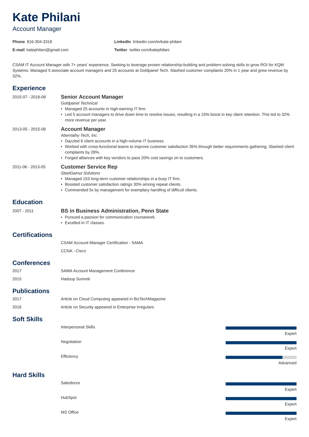 20 Account Manager Resume Examples Templates For 2024
