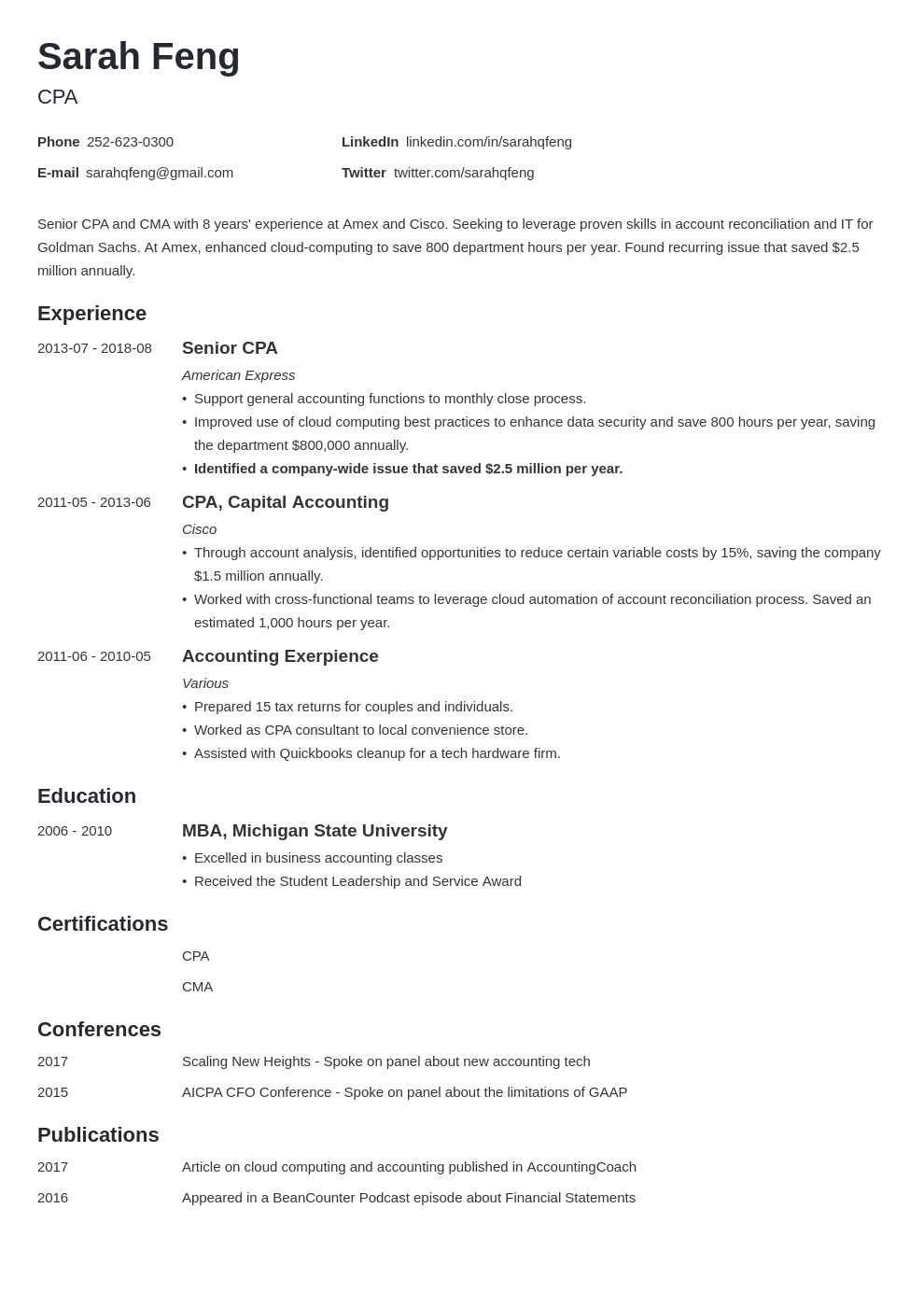 Best 7 Best Accounting Resume Free Samples Examples Format