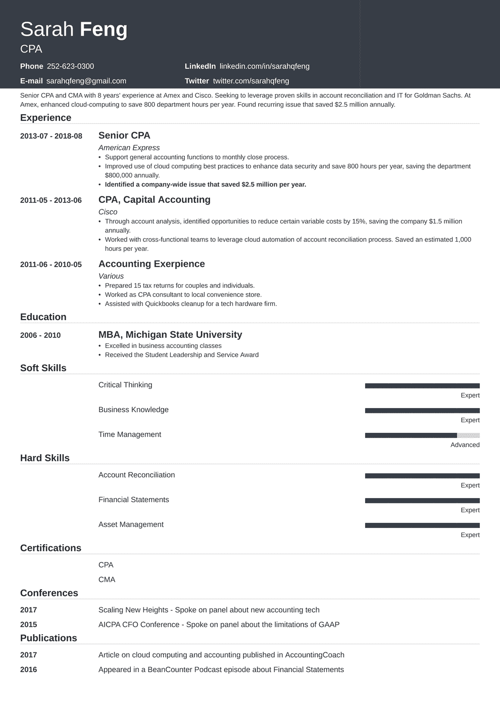 Accountant Resume Examples For 2023 Skills Templates 