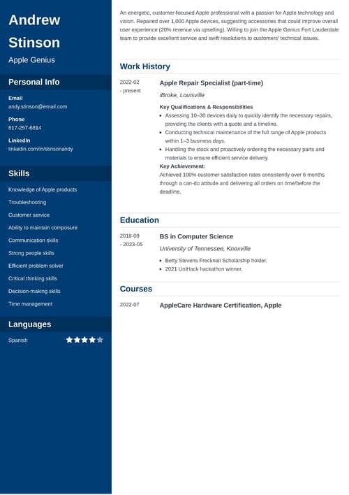 Apple Resume Guide Tips Template Any Specialist 