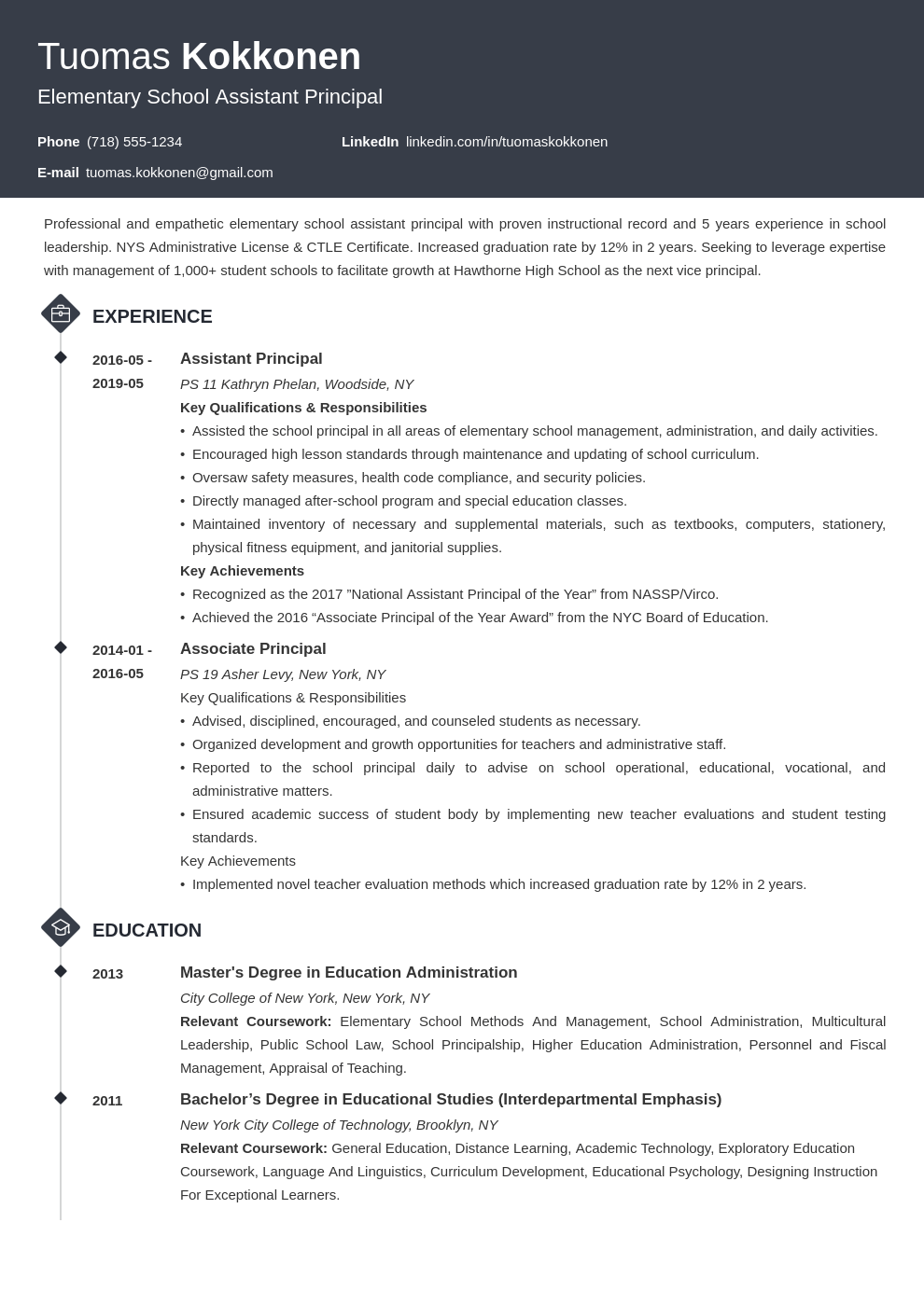 Assistant Principal Resume Template Guide 20 Examples 