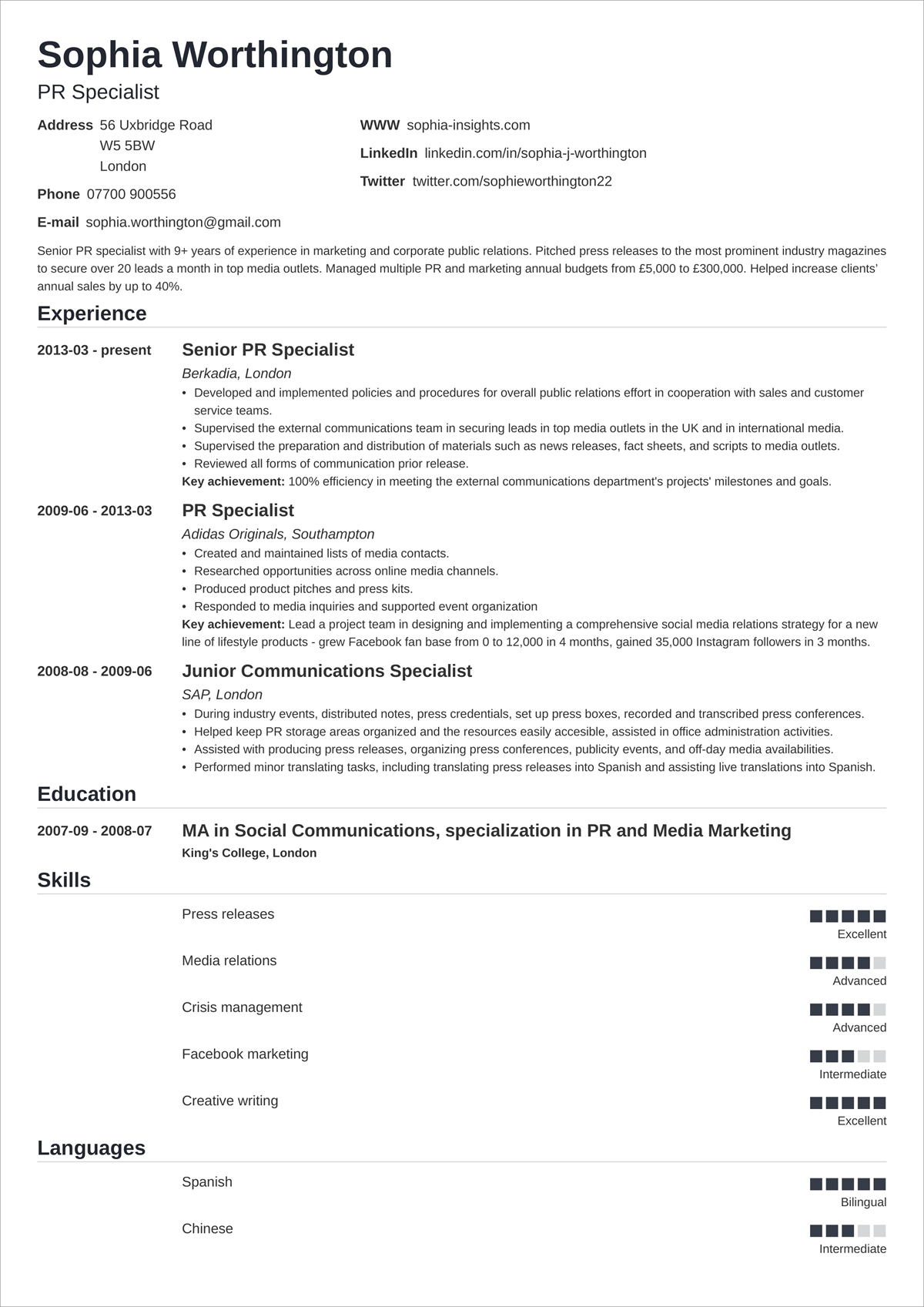 Basic Resume Template Examples Basic Resume Template Examples