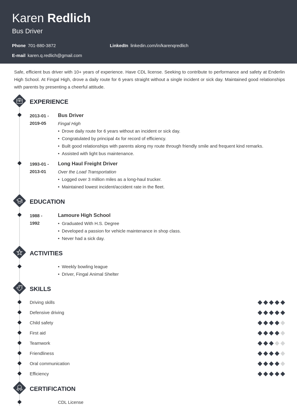 Bus Driver Resume Sample Job Description 20 Tips 