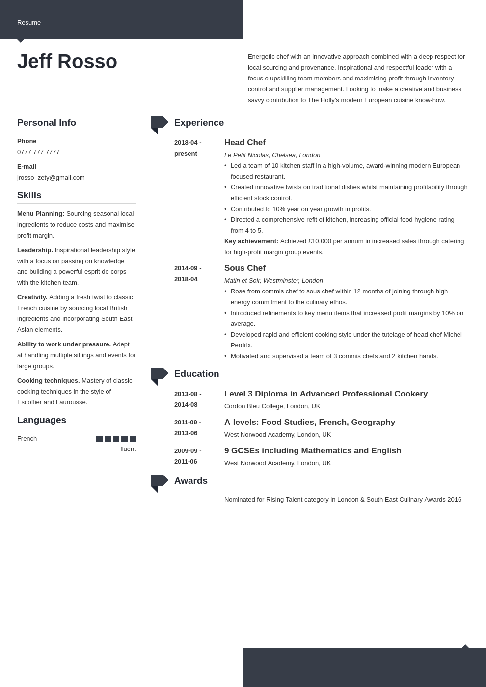 Chef CV Examples, Template & Writing Guide for 2025