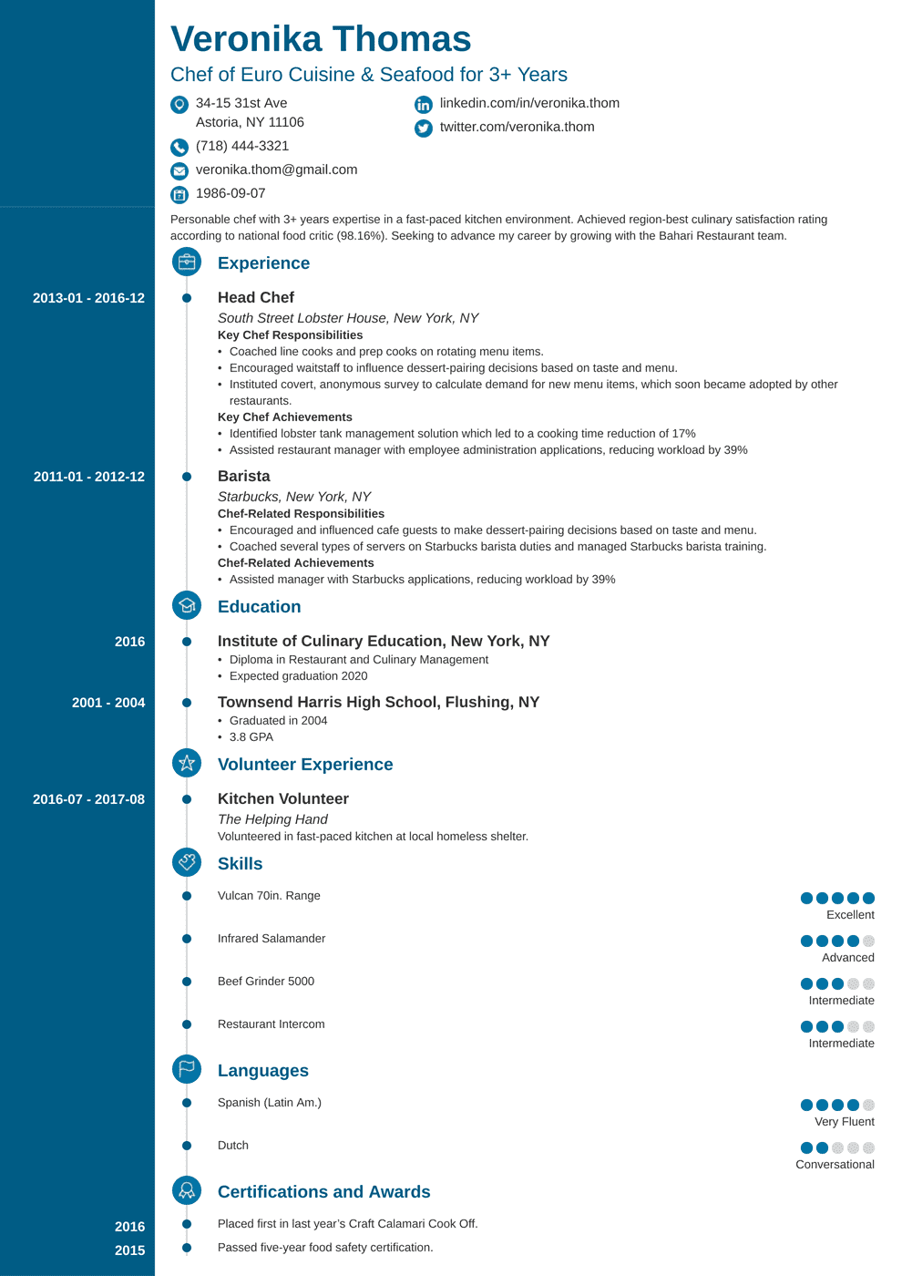 Chef Resume Examples Template Essential Skills