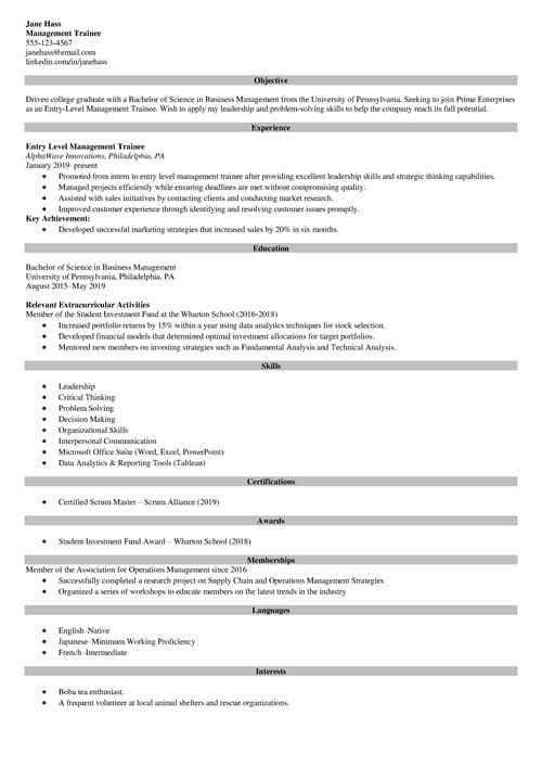 Resume Graduate Graduate CV Profile Mastery The Ultimate Guide To