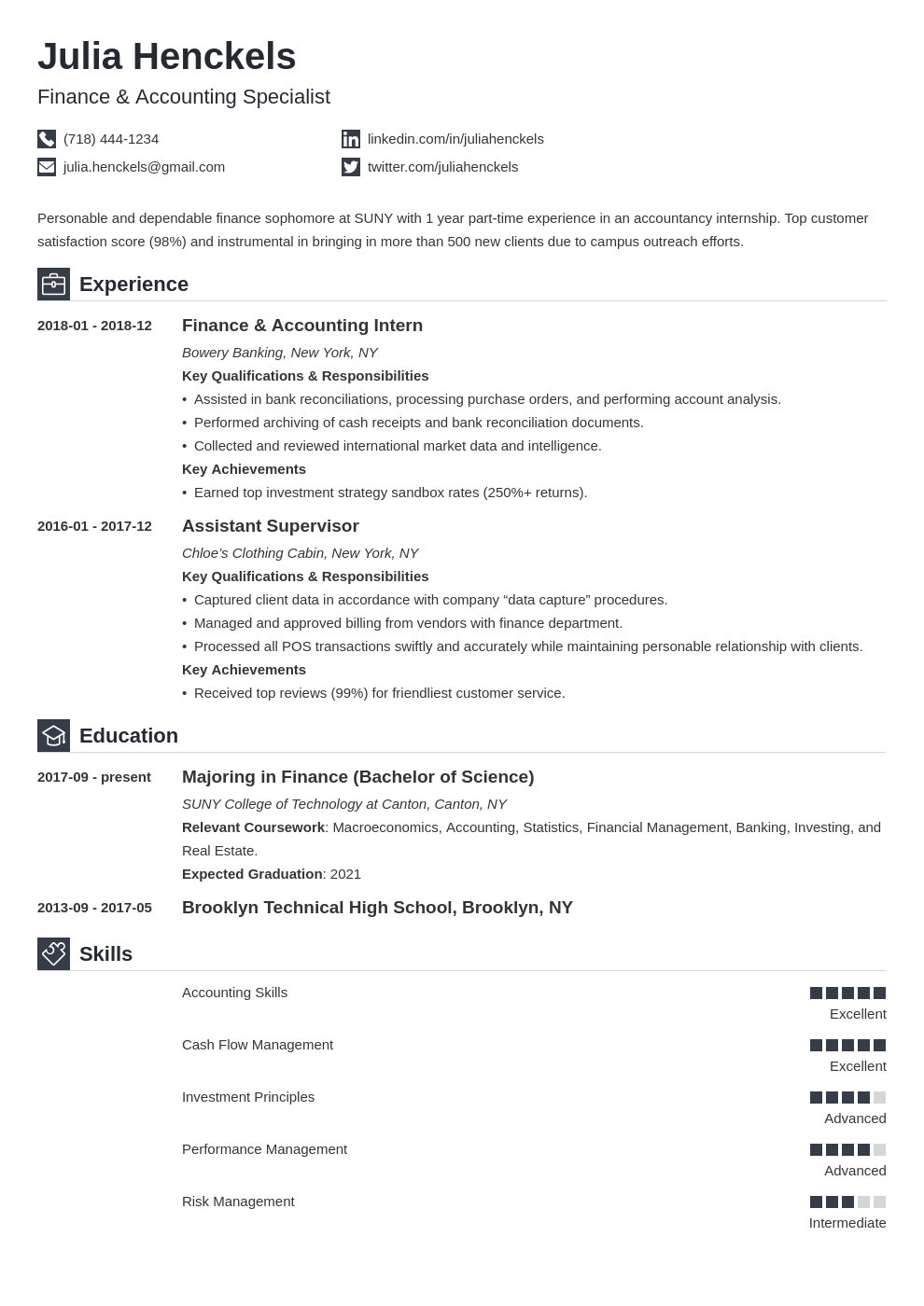 Resume Objective Examples For Students