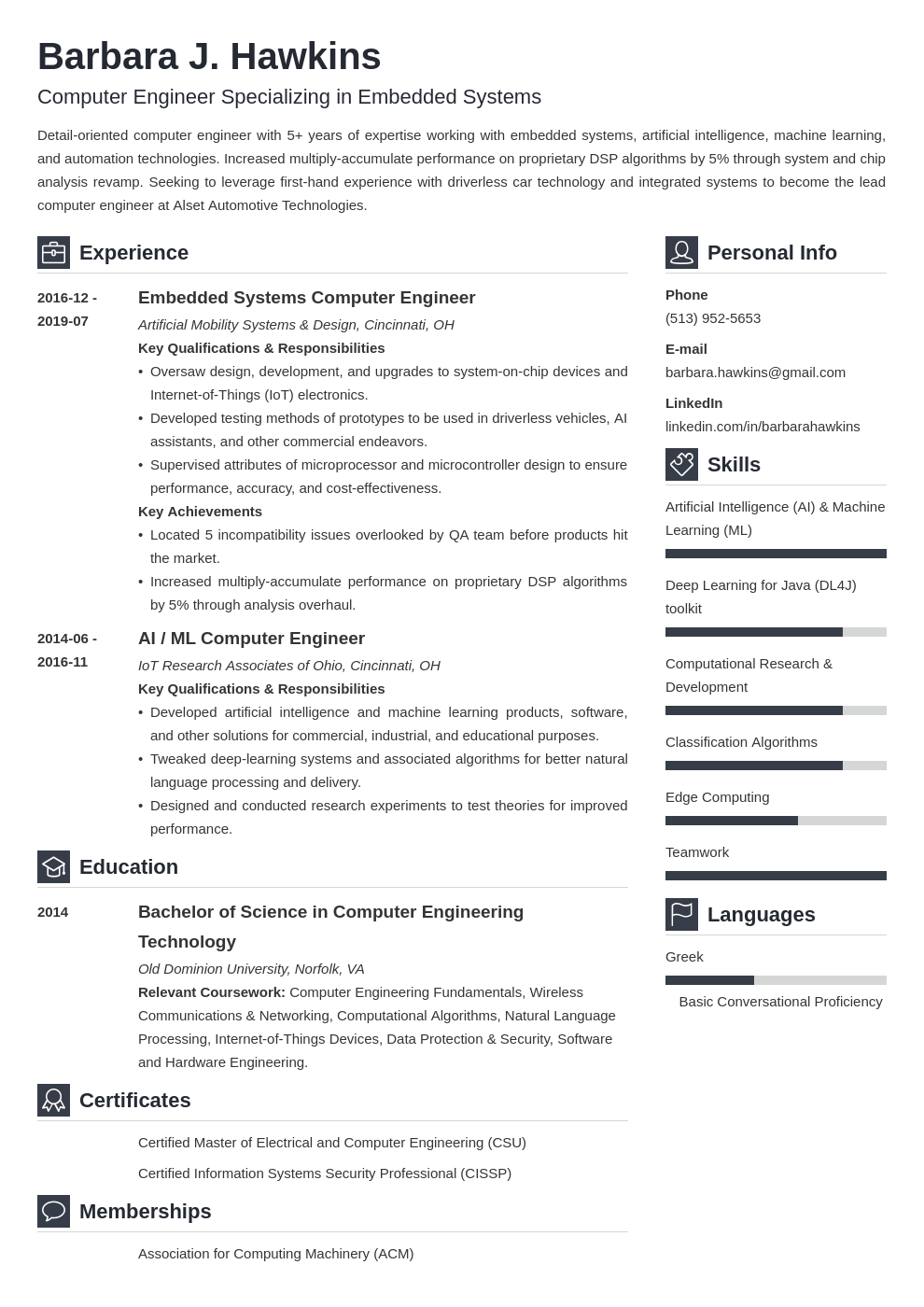 Computer Engineering Resume Examples Template Guide 