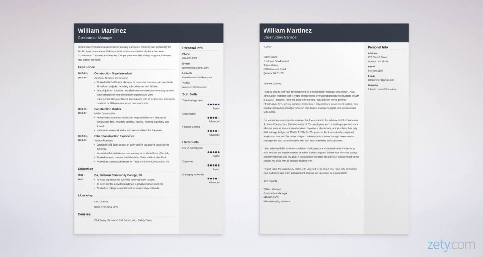  Construction Cover Letter Examples Writing Guide