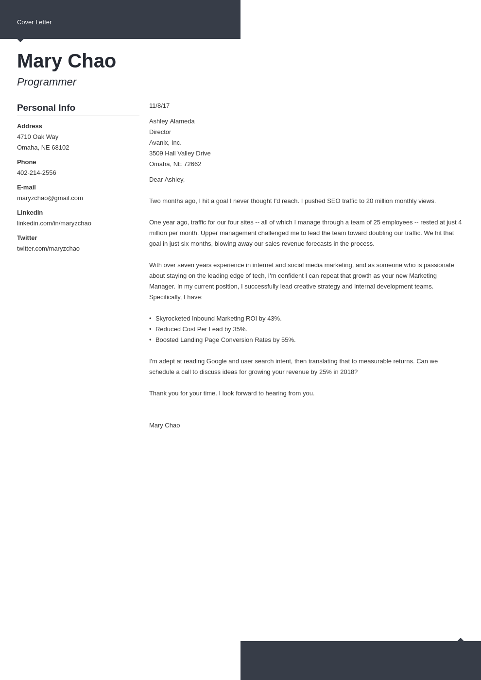 Cover Letter Title Format