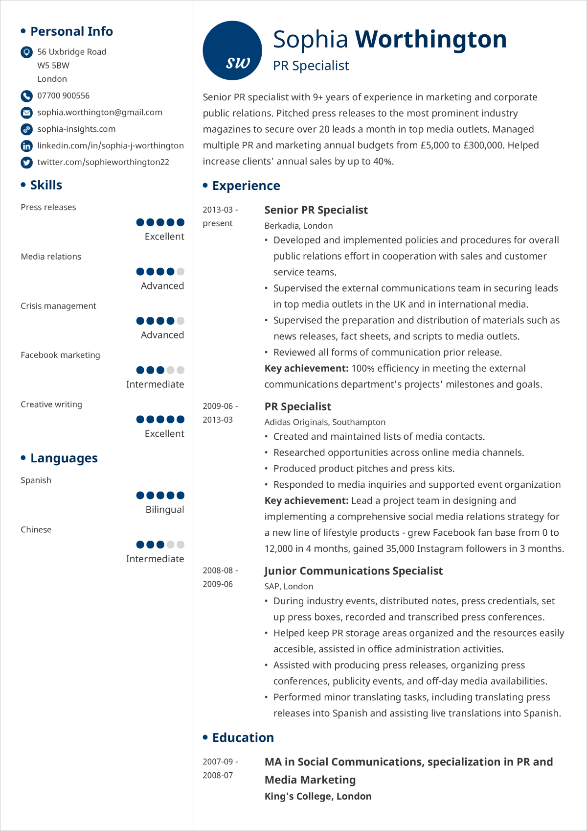 Examples Of Cv Curriculum Vitae Cv Samples Fotolip Rich Image 