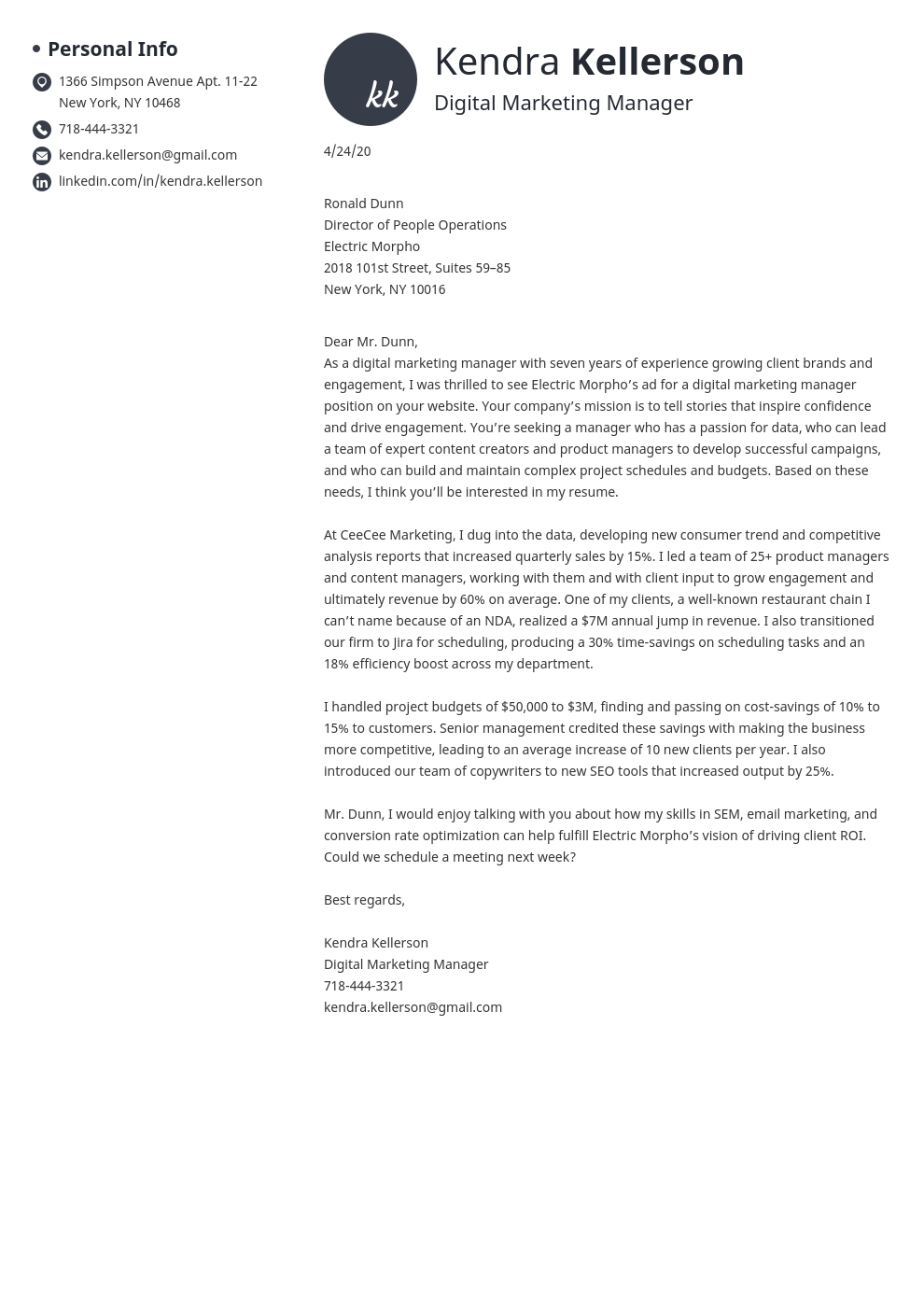 Digital Marketing Cover Letter Examples Writing Guide