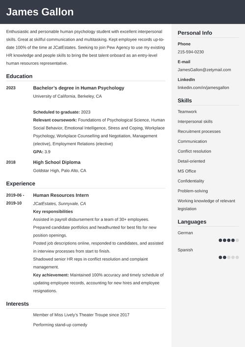 Entry Level Human Resources Resume Sample And Guide