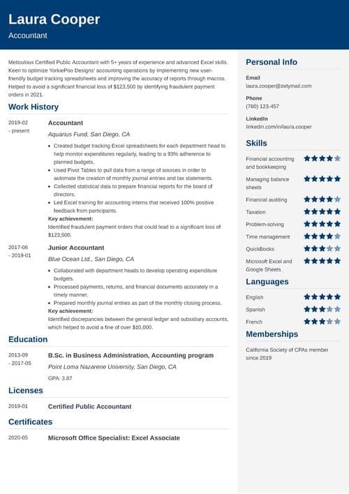 Resume For On