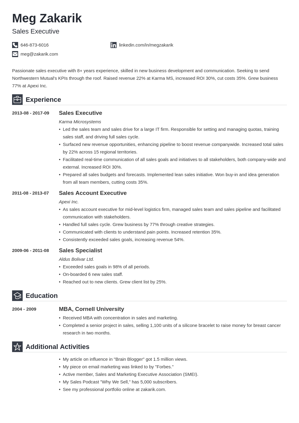 Best Executive Resume Template 20 C Level Examples