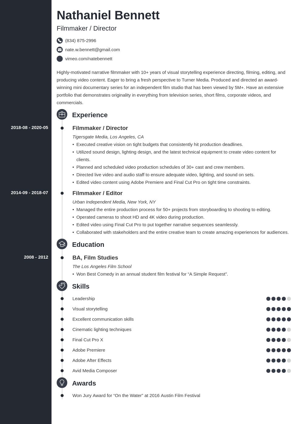Bestof You Best Sample Filmmaker Resumes Samples Of The Decade Check 