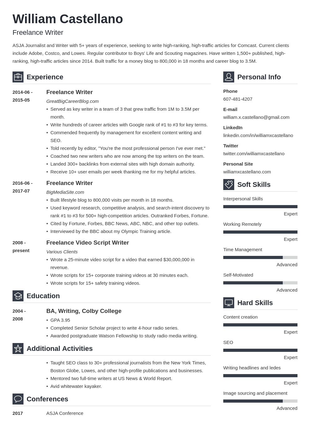 How To Write A Freelancing Resume Examples Guide 