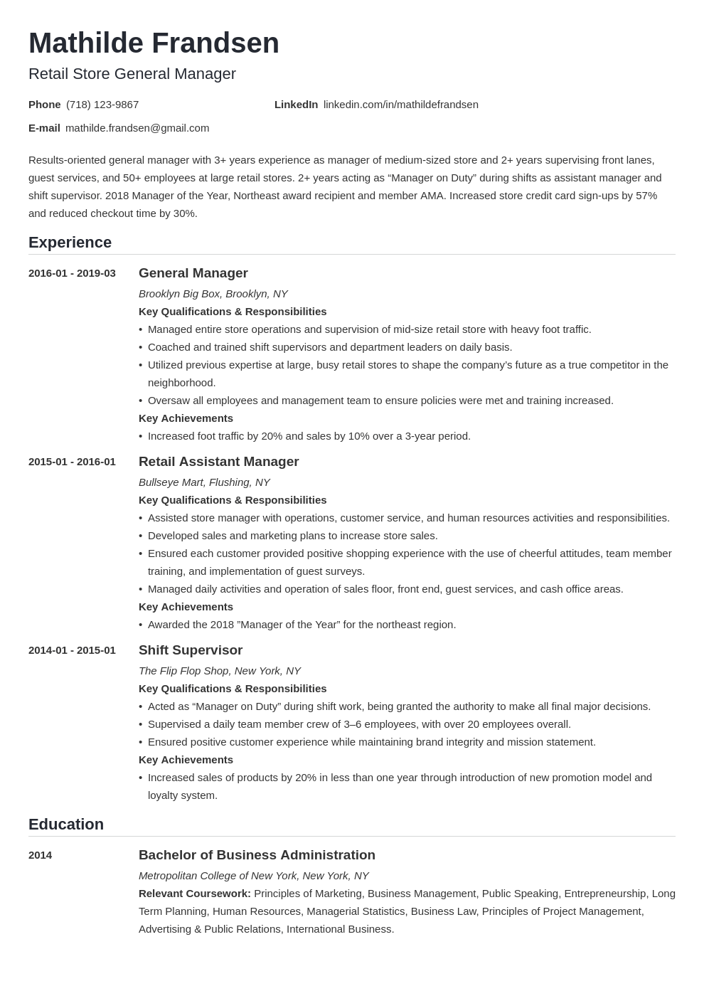 General Manager Resume Template Guide 20 Examples 