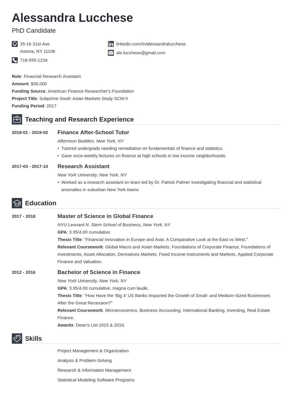Resume For Graduate School Application Template Examples 