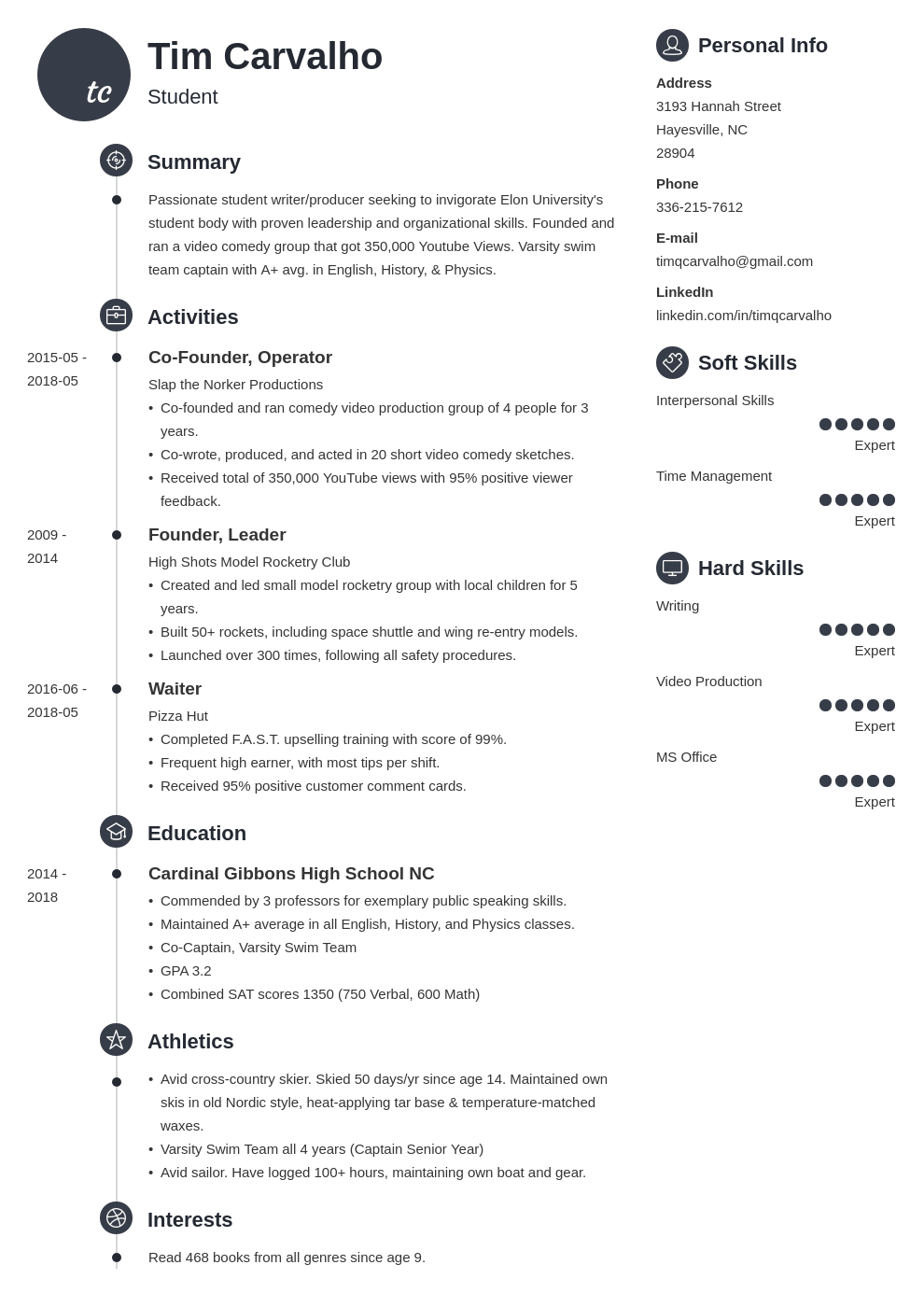 College Resume Template For High School Students 2024 