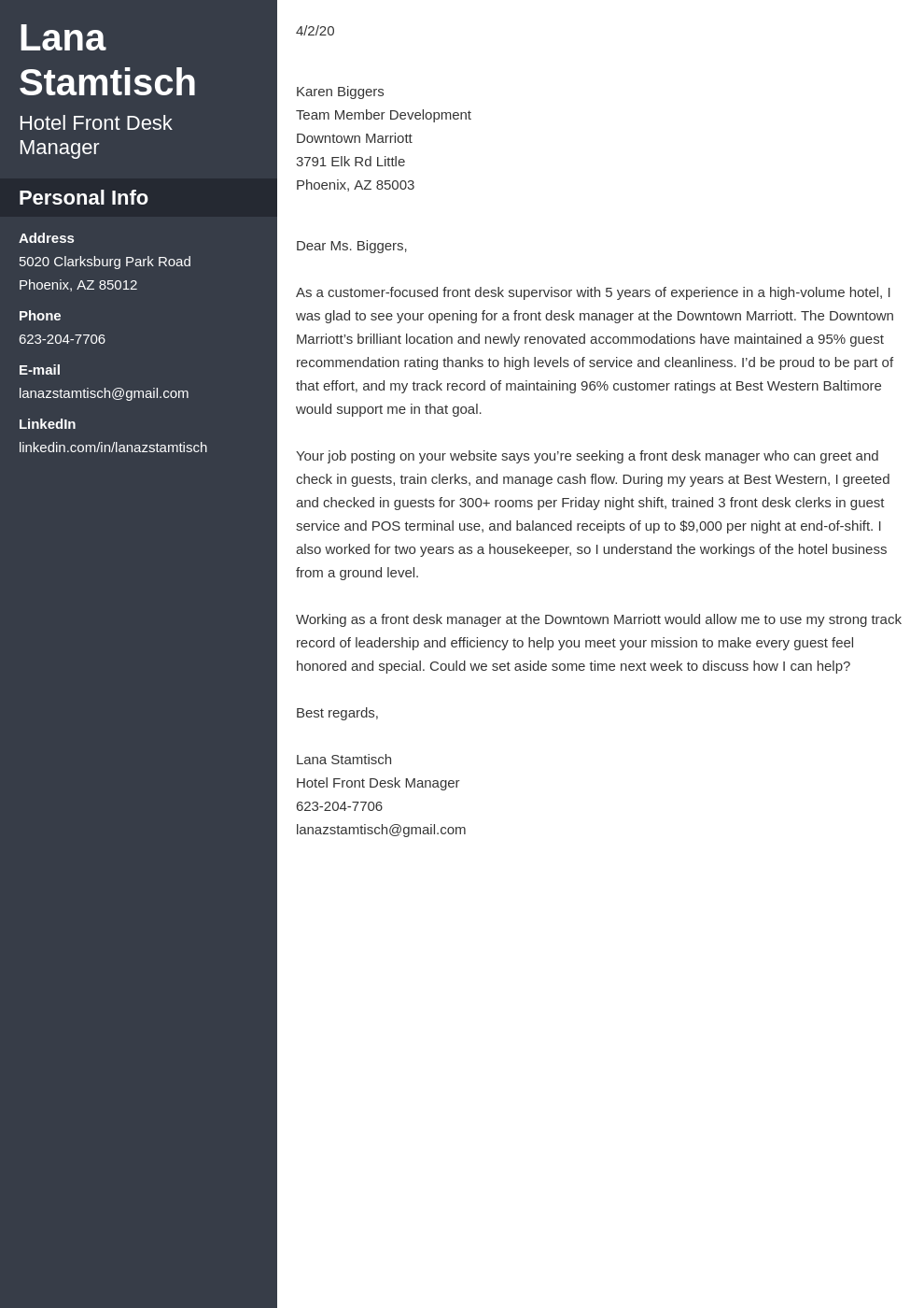 Hospitality Cover Letter Examples Writing Guide