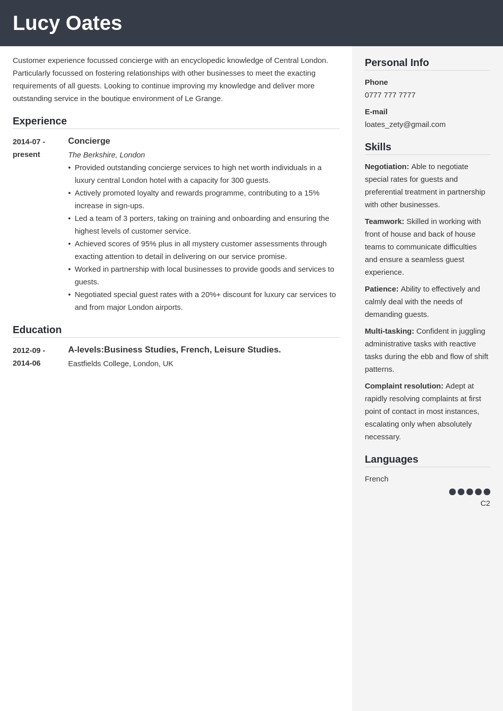 How to Write a Hospitality CV: Examples & Guide 2025