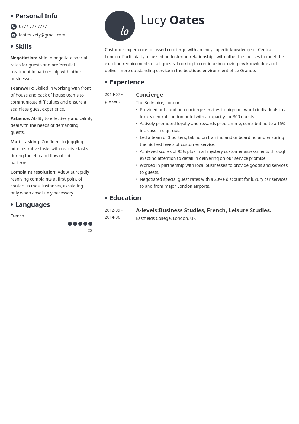 How to Write a Hospitality CV: Examples & Guide 2025