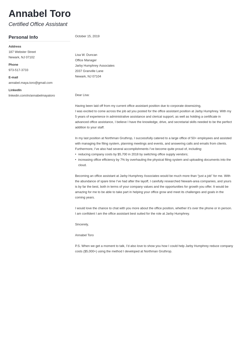 T Cover Letter Format