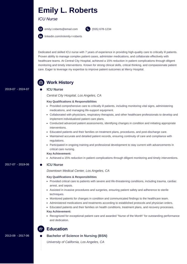 ICU Nurse Resume Sample & SICU / ICU Job Description Tips