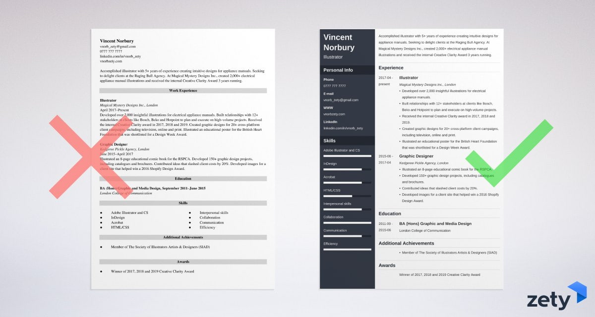 Illustrator CV Examples And Guide 10 Tips 