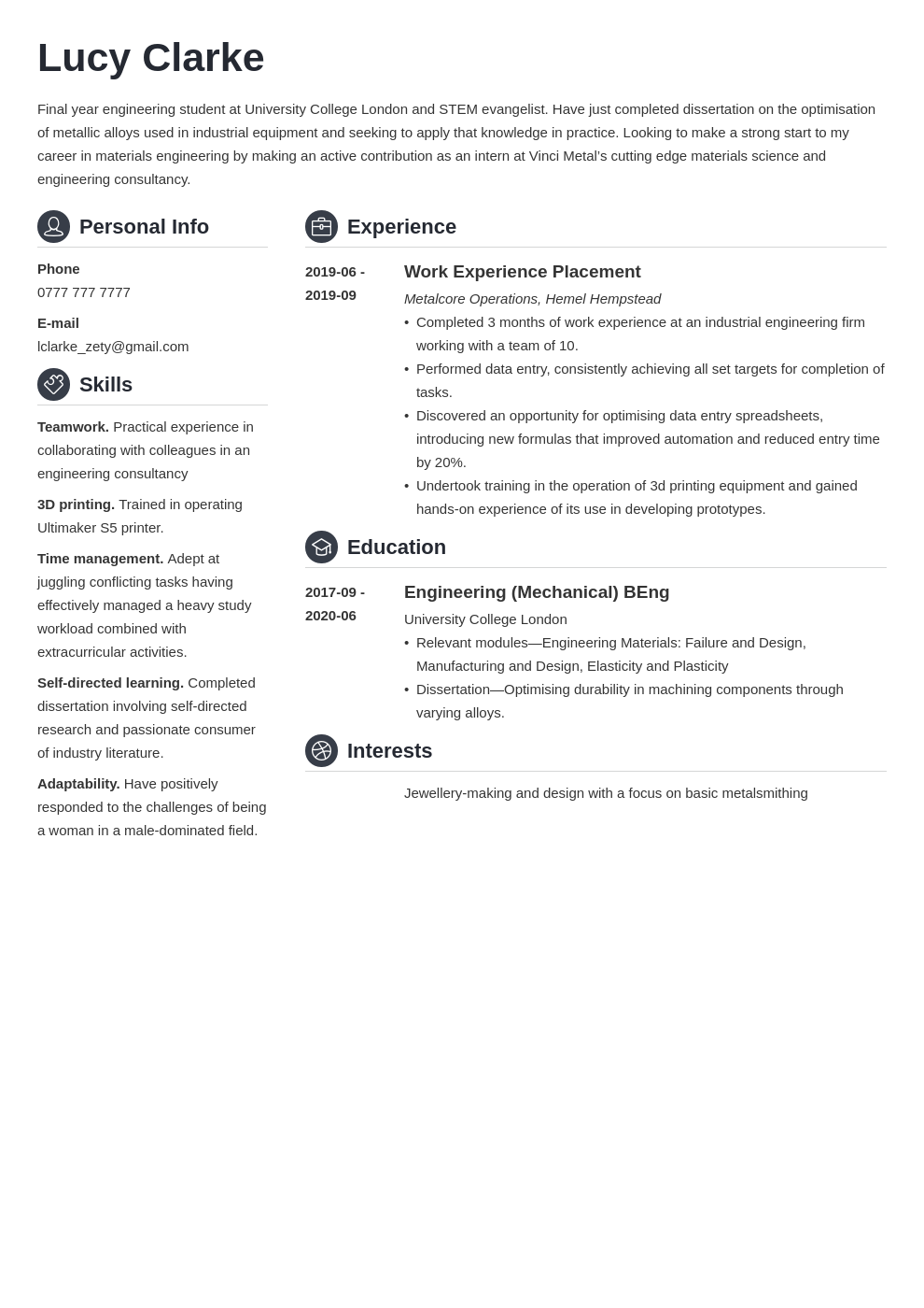 Cv For Internship Sample 25 Writing Tips Riset