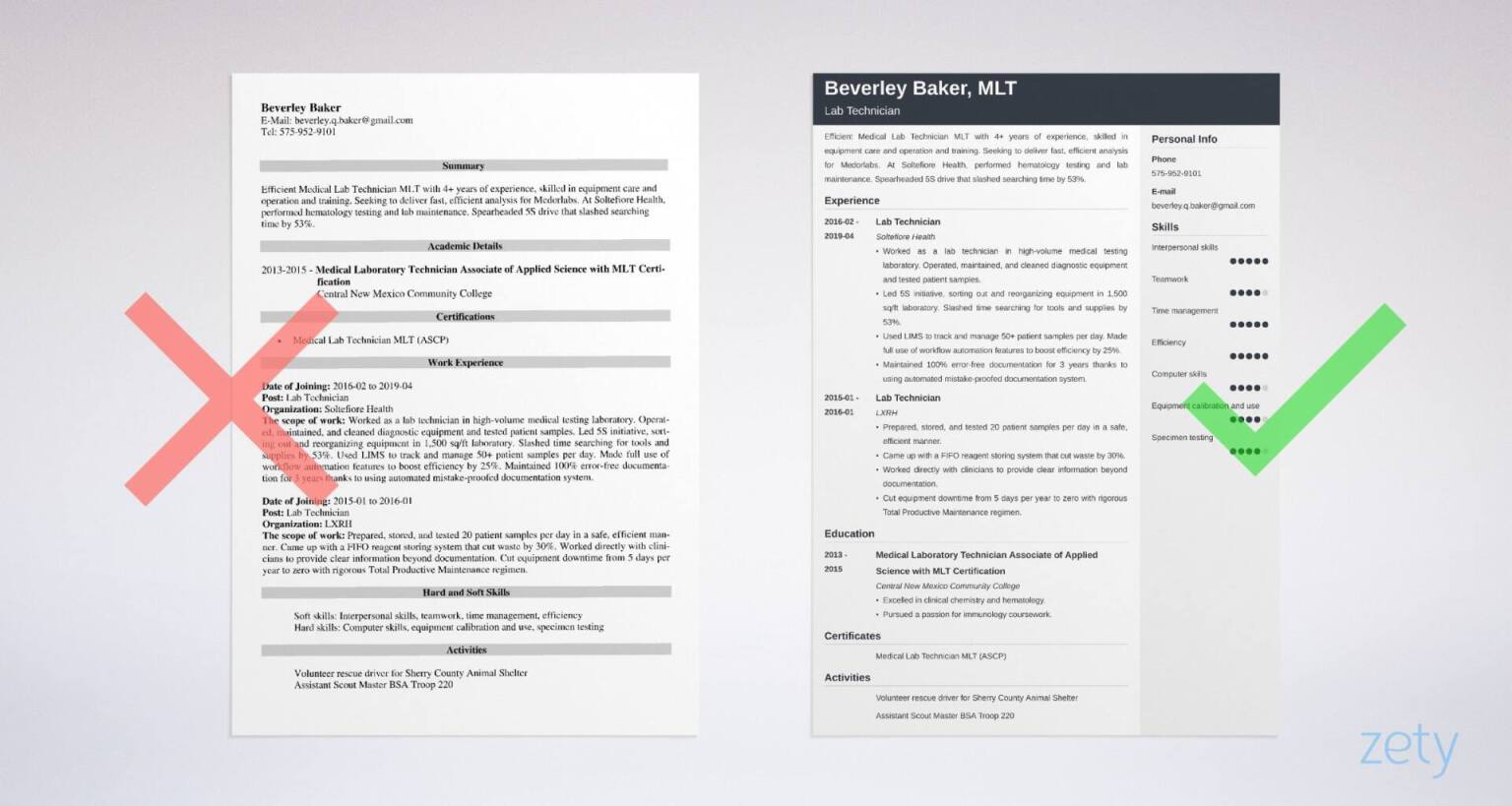 Lab Technician Resume Sample with Skills Job Description 