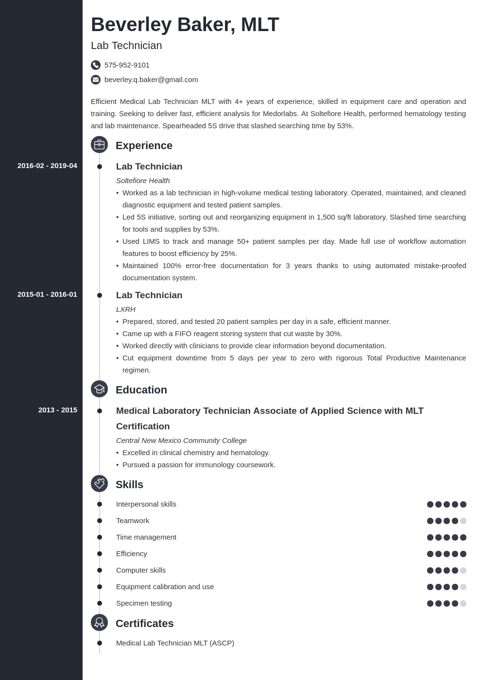 Lab Technician Resume Sample with Skills Job Description Lab Technician Resume Sample with Skills Job Description