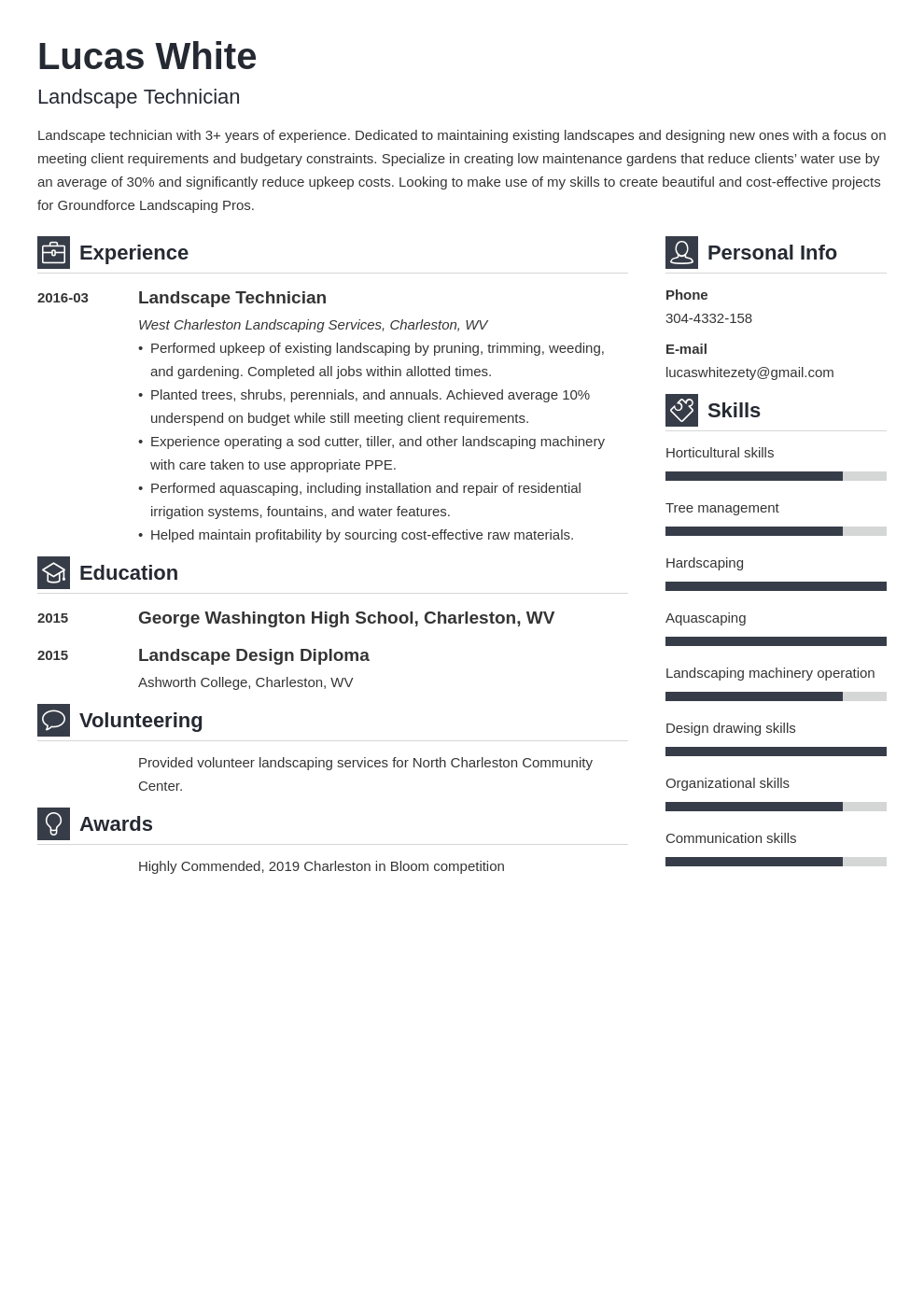 Landscape Resume Samples Job Description Skills For 2023 