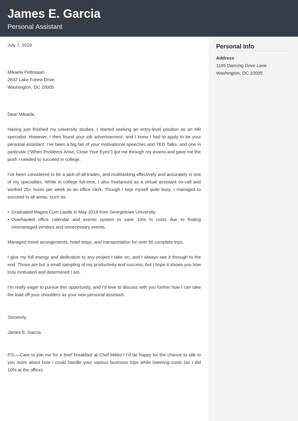 Latex Motivation Letter Template