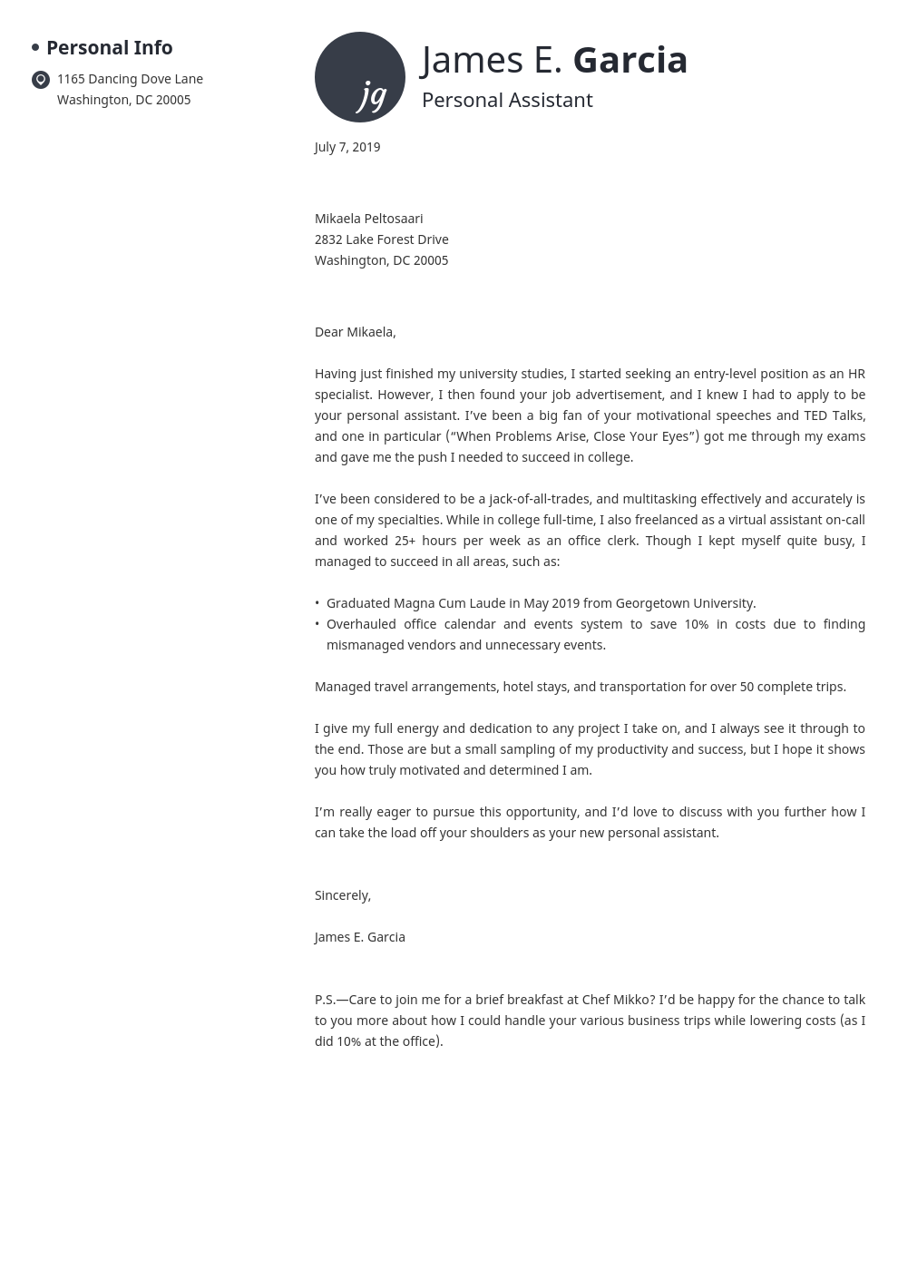 Motivation Letter Latex