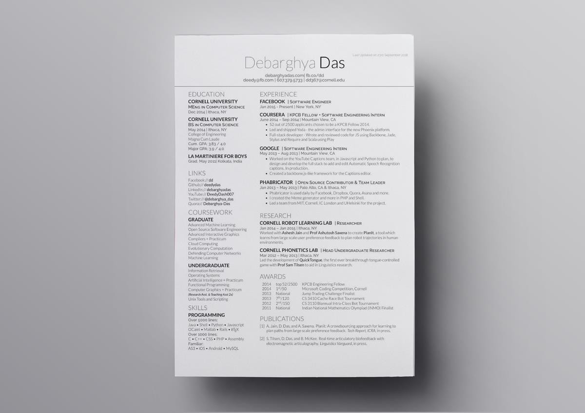 10 Free LaTeX Resume Templates For Academic Or Tech CV