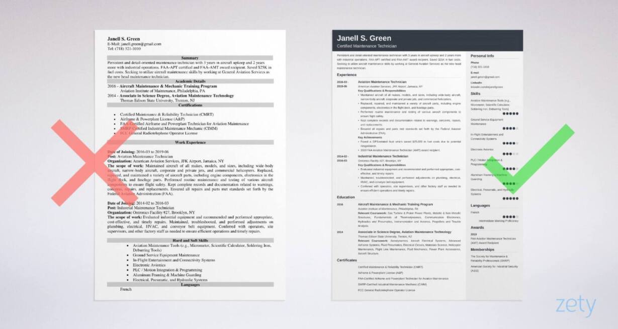 Maintenance Technician Resume Sample Key Objectives 