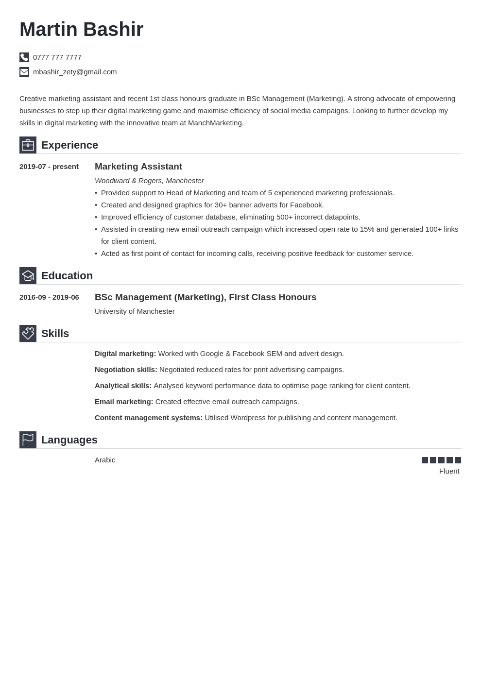 Marketing CV Examples How To Write
