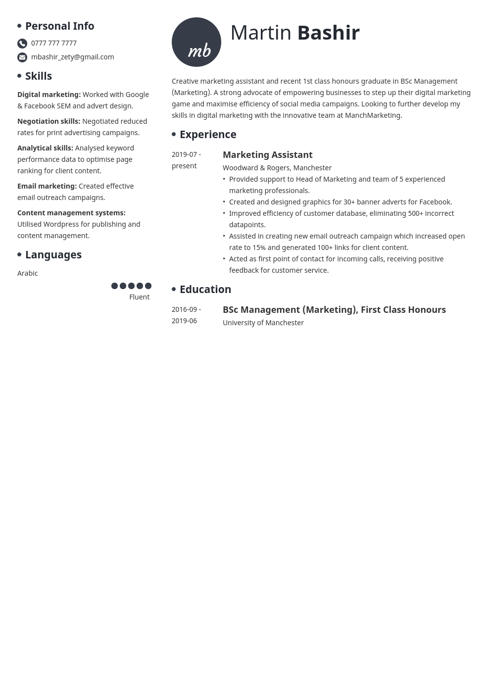 Marketing CV: Examples & How to Write