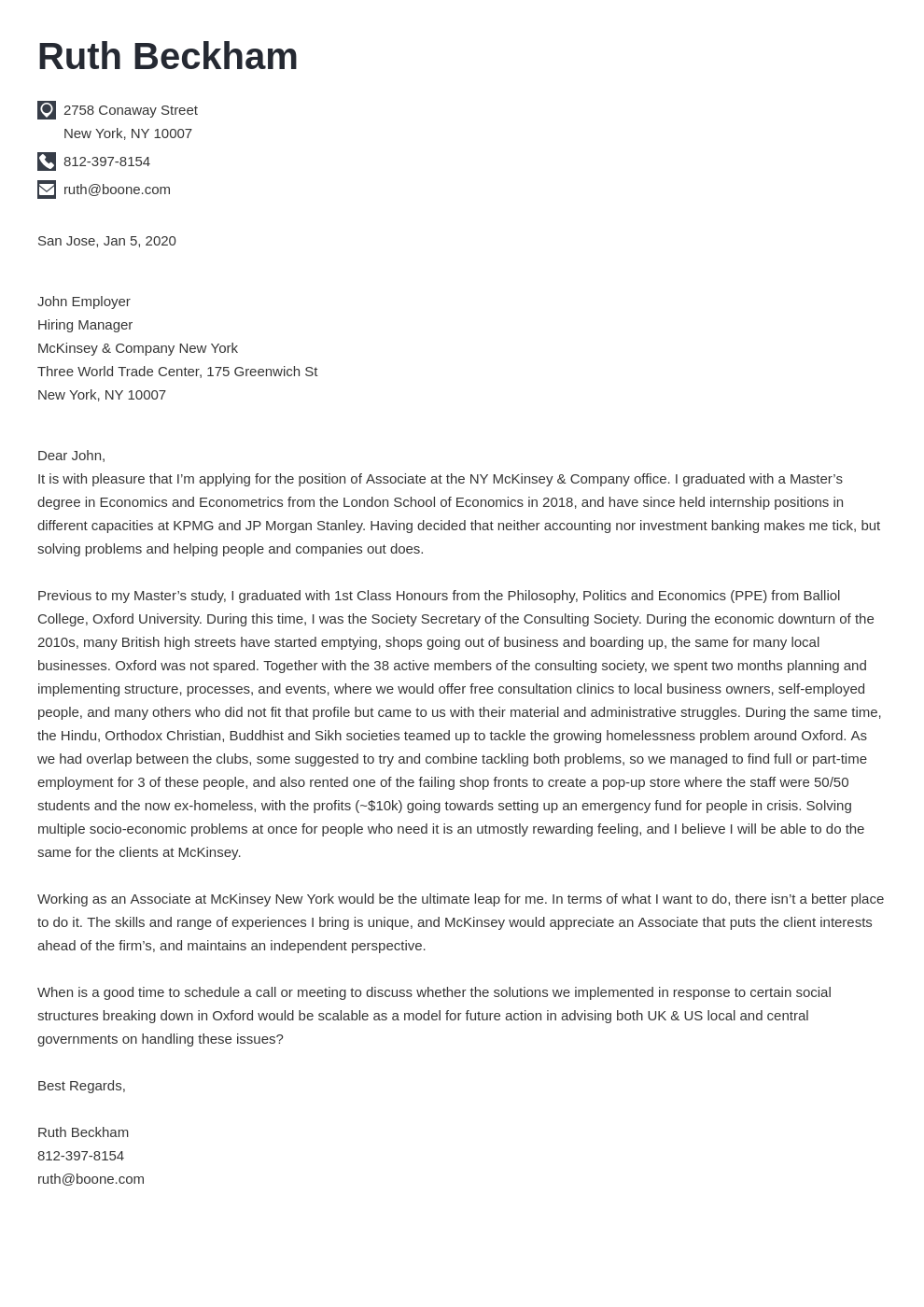 McKinsey Cover Letter Sample Guide 10 Examples 