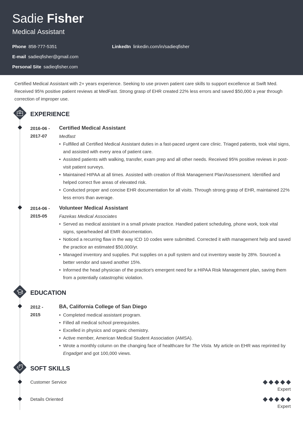 Free 19 Medical Assistant Resume Skills Free Samples Examples 